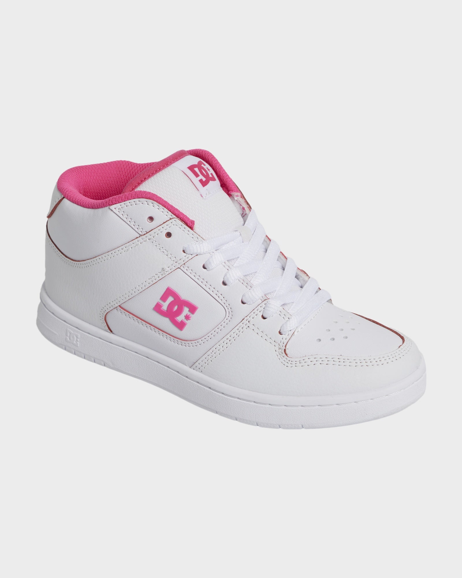 Womens Manteca Mid Skate Shoes - WHITE/HOT PINK / 5 | DC Shoes