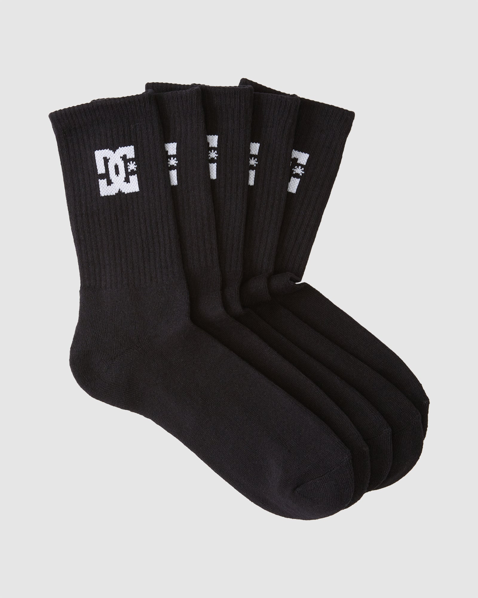 Mens Spp 5 Pack Crew Socks - BLACK / 1SZ | DC Shoes
