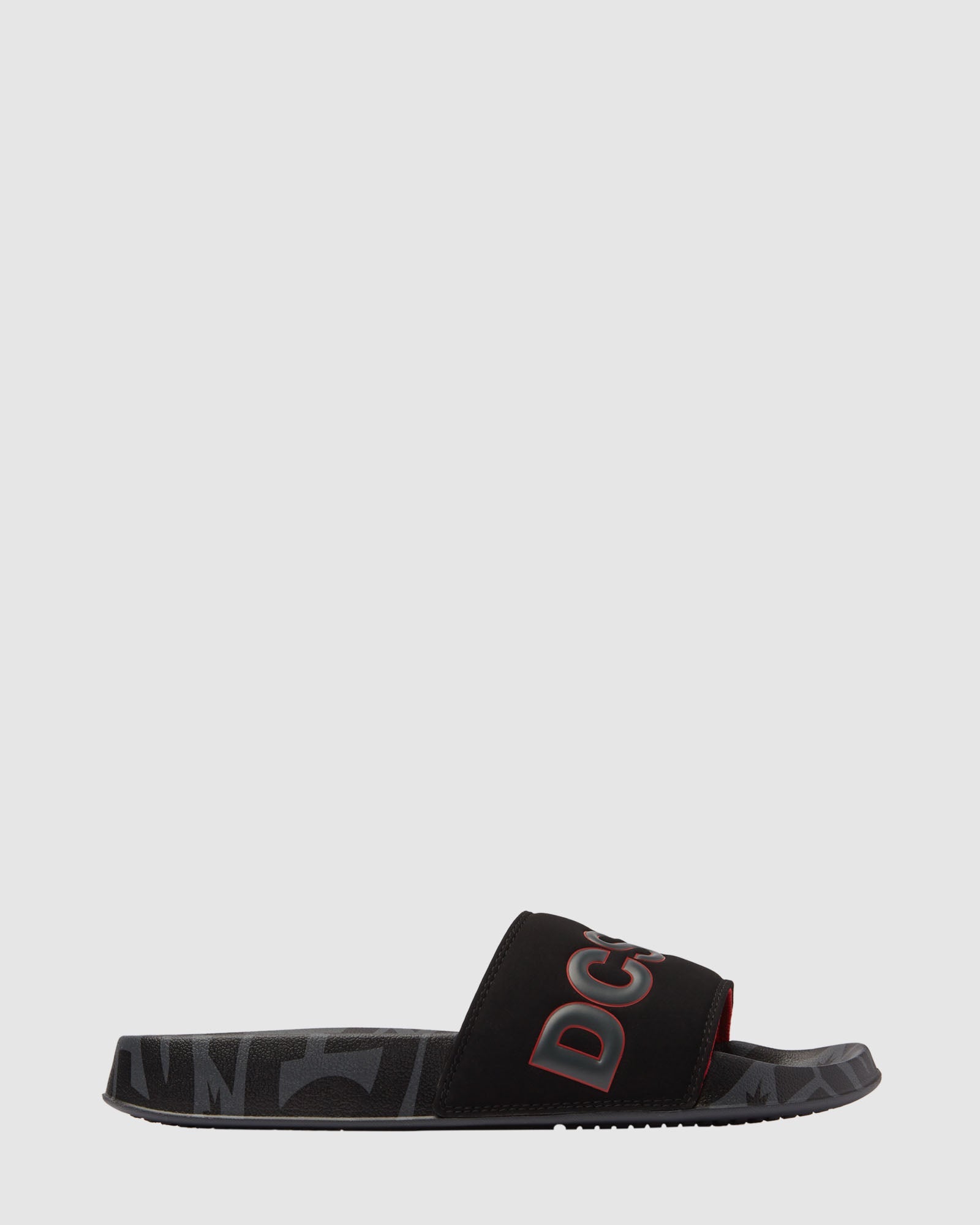 Mens DC Slides SE - BLACK/GREY/RED / 6 | DC Shoes