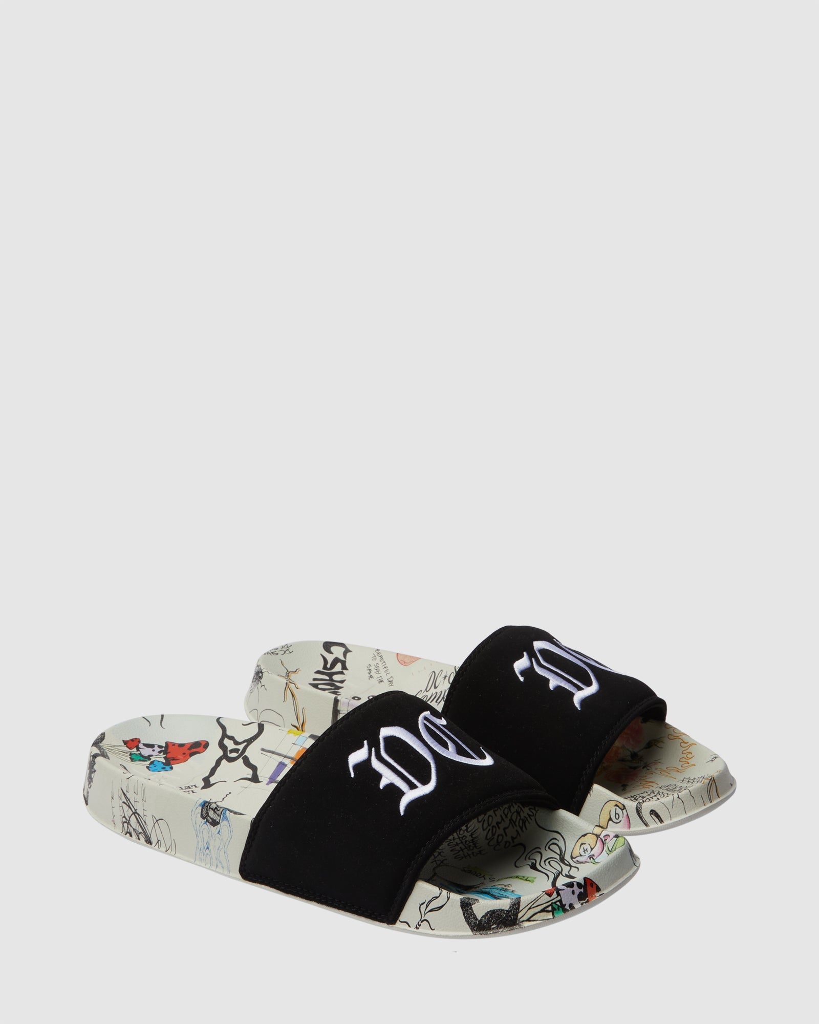 Mens DC Slides SE - WHITE/MULTI / 7 | DC Shoes